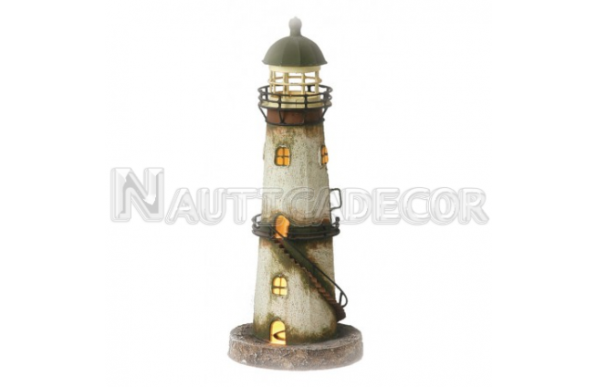 Faro con luz de decoración de mar del pacifico