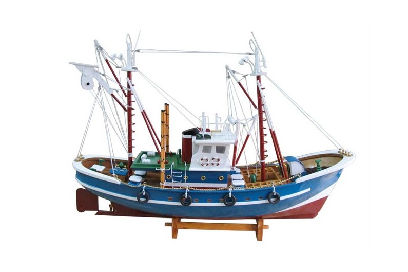 Tuna fishing boat, tuna boat. Color Blue