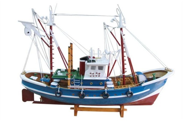 Tuna fishing boat, tuna boat. Color Blue