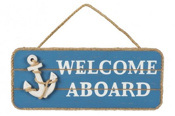 "Welcome Onboard" wooden plate