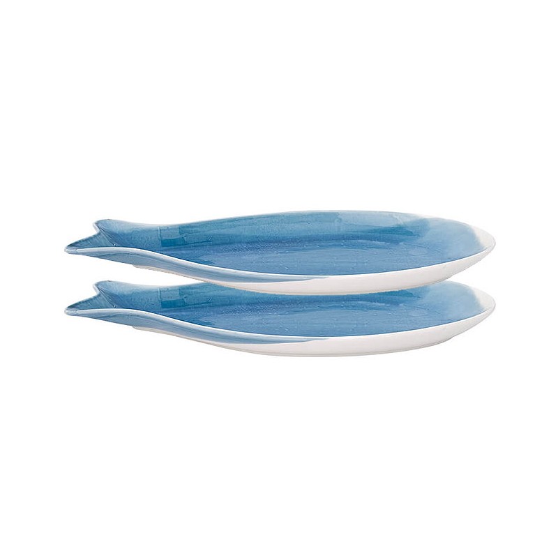 Set 6 fish-shaped trays nautical