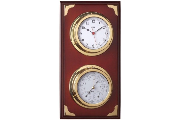 Clock with Barometer, Thermometer and Hygrometer indicators